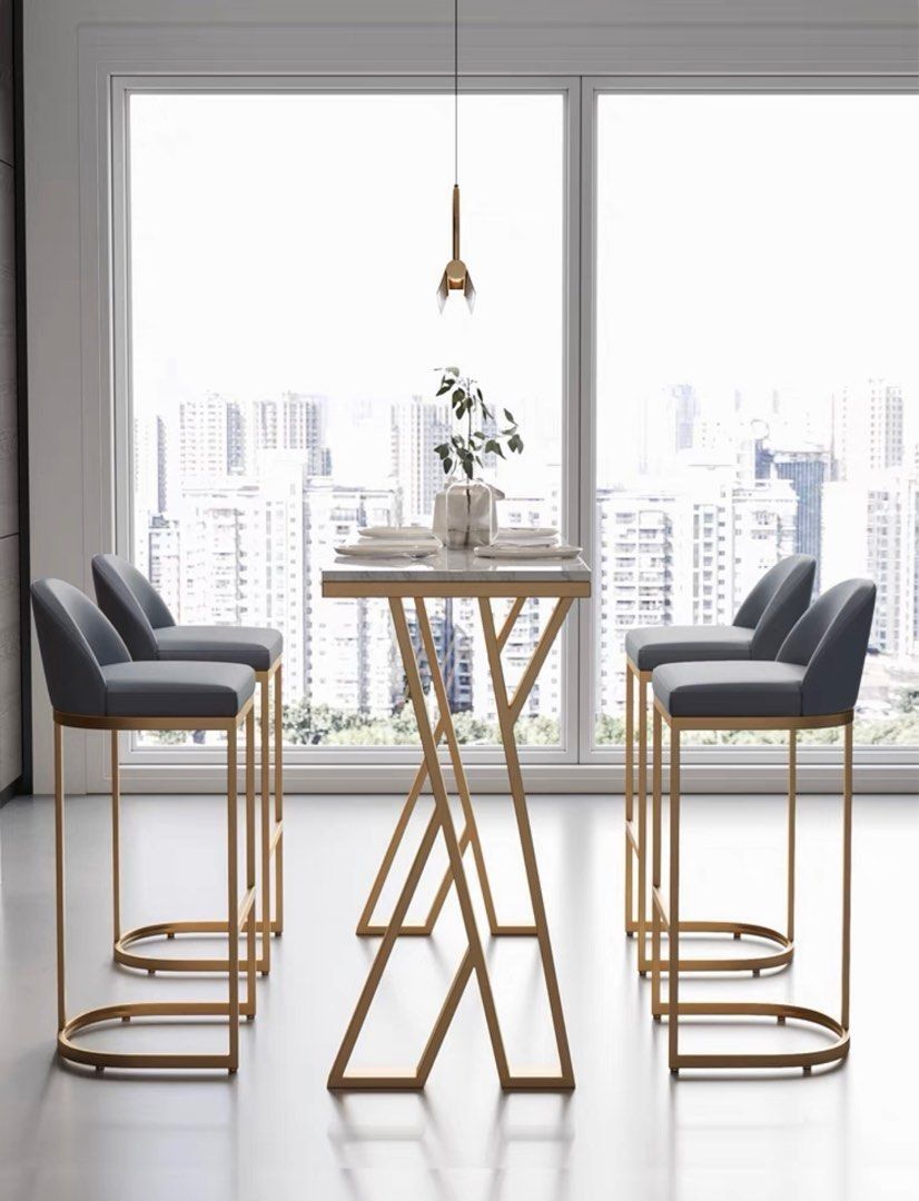 REATH Modern Slate Bar Table & Stool, Furniture & Home Living ...