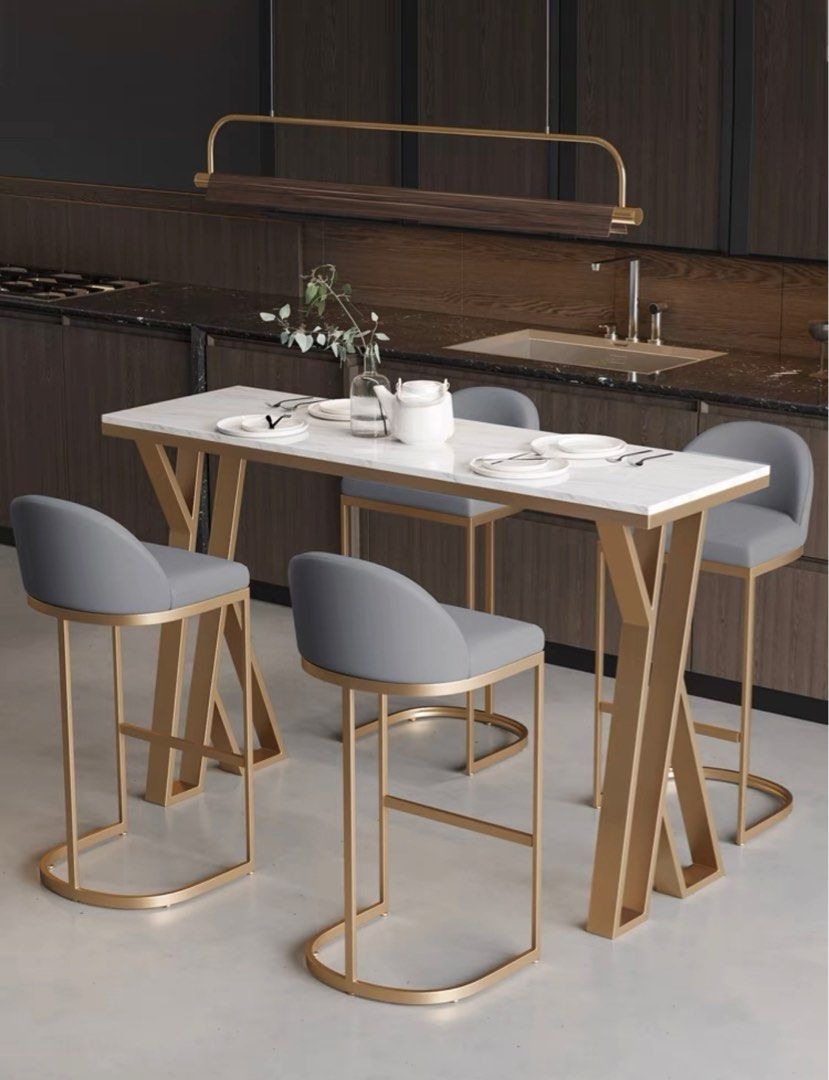 REATH Modern Slate Bar Table & Stool, Furniture & Home Living ...