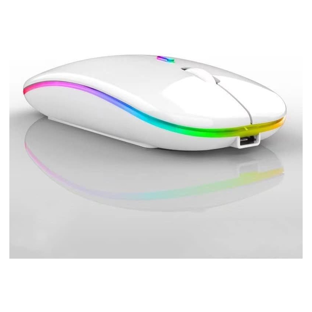 Rechargeable wireless mouse dual mode slim portable mouse with LED ...