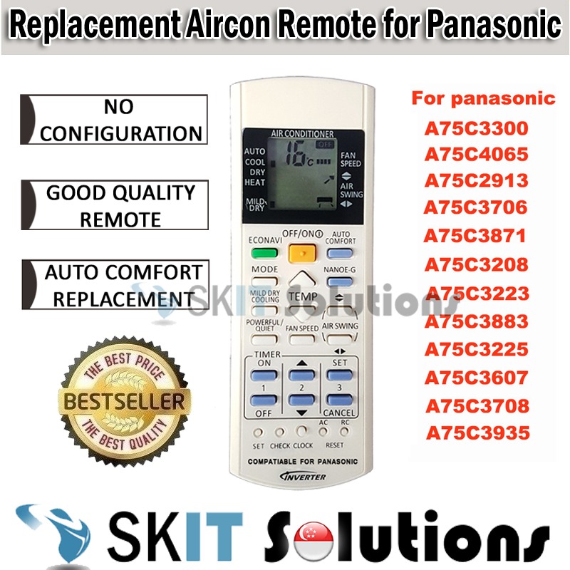 Replacement Panasonic Aircon Remote Control Air Conditioner AC Air Con ...