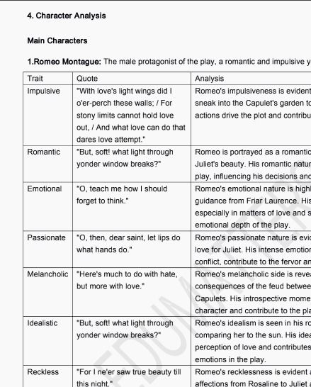 Romeo and Juliet by William Shakespeare Literature Study Guide Notes ...