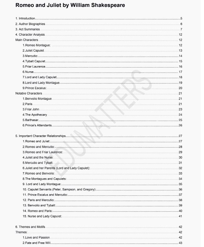 Romeo and Juliet by William Shakespeare Literature Study Guide Notes ...