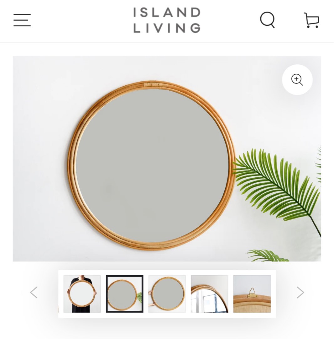 Round Rattan Mirror from Island Living, Furniture & Home Living, Home ...