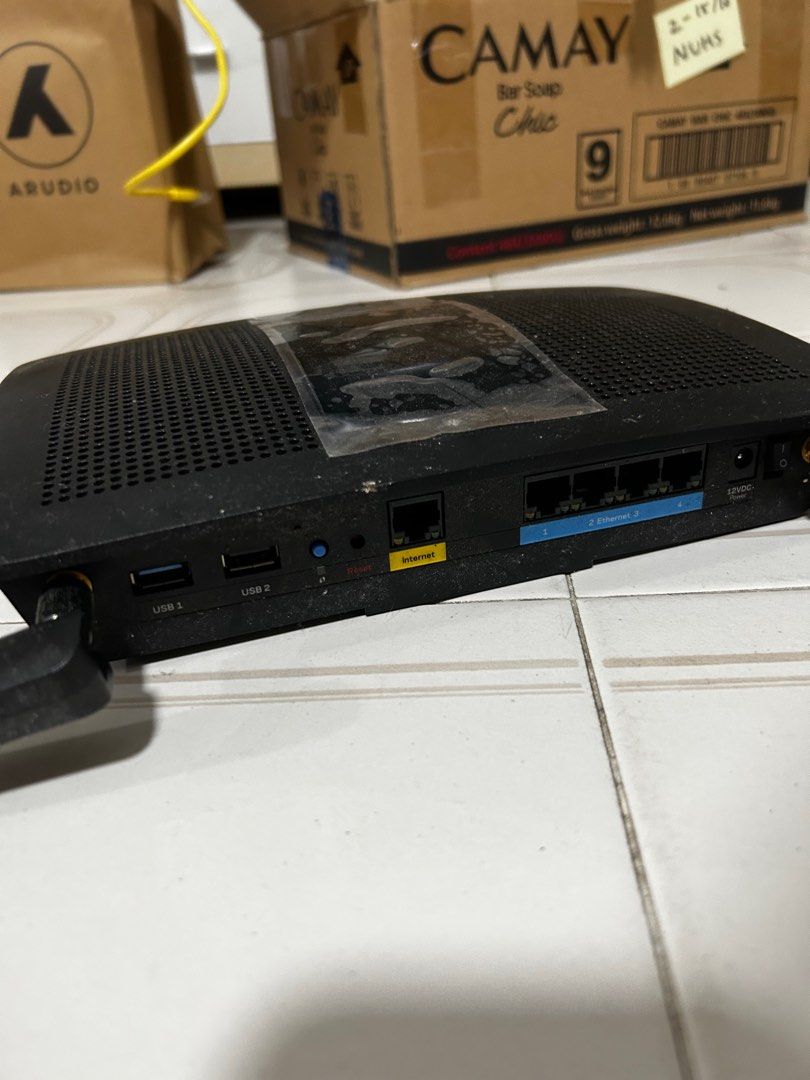 Router with cables, Computers & Tech, Parts & Accessories, Networking ...