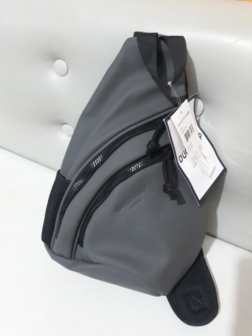 DUCHAMP Rubberized PU fabric sling bag, Men's Fashion, Bags, Sling Bags ...