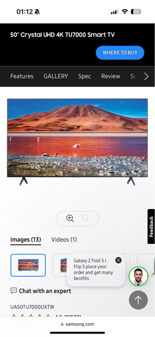 Samsung 50" Crystal UHD 4K TU7000 Smart TV, 家庭電器, 電視 & 其他娛樂, 電視 - Carousell