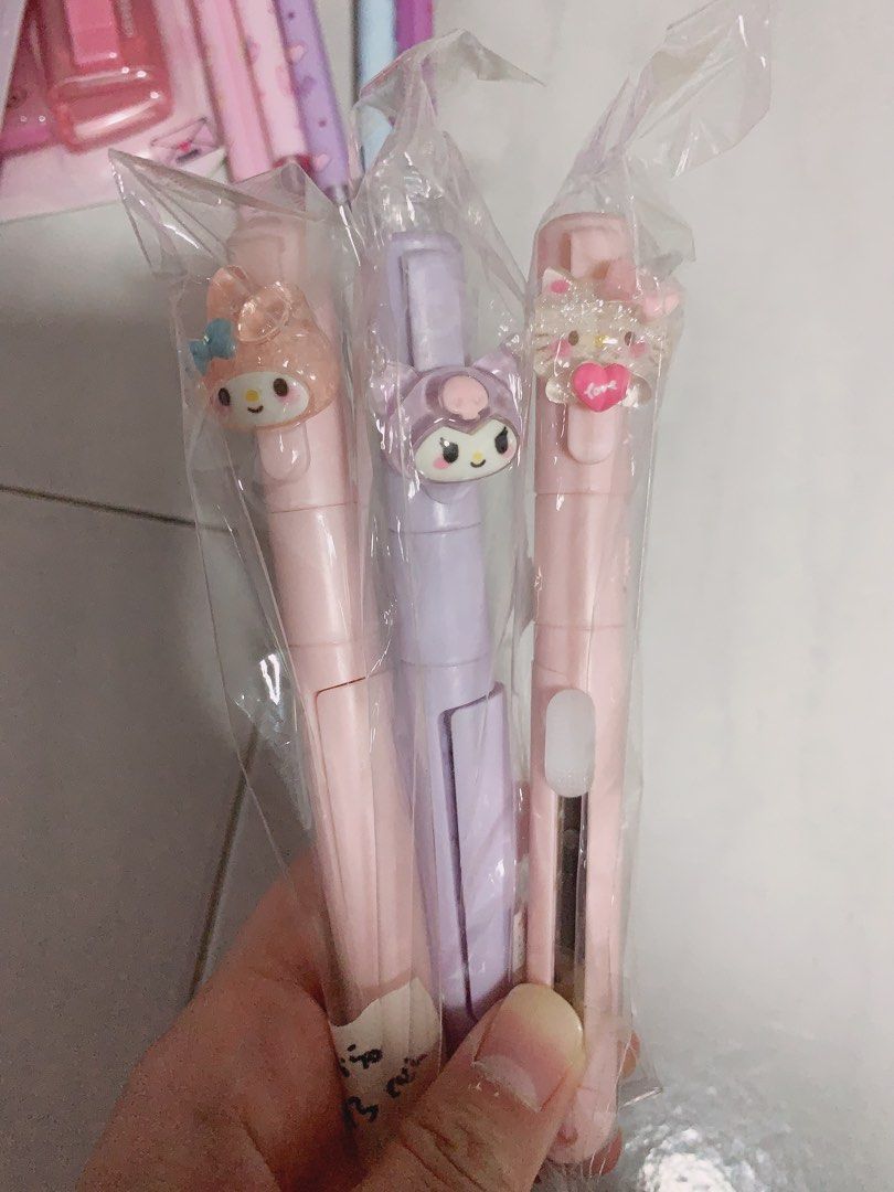 Sanrio character a4 file wet tissue ouch penknife pencil set pen easers ...