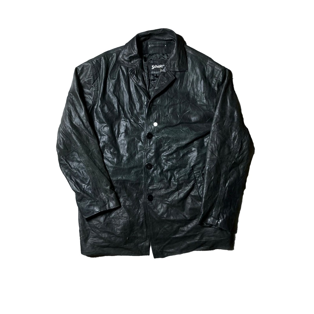 Schott NYC Leather Chore Jacket, Men's Fashion, Coats, Jackets and ...