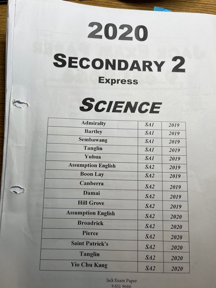 Sec 2 express Science papers, Hobbies & Toys, Books & Magazines ...