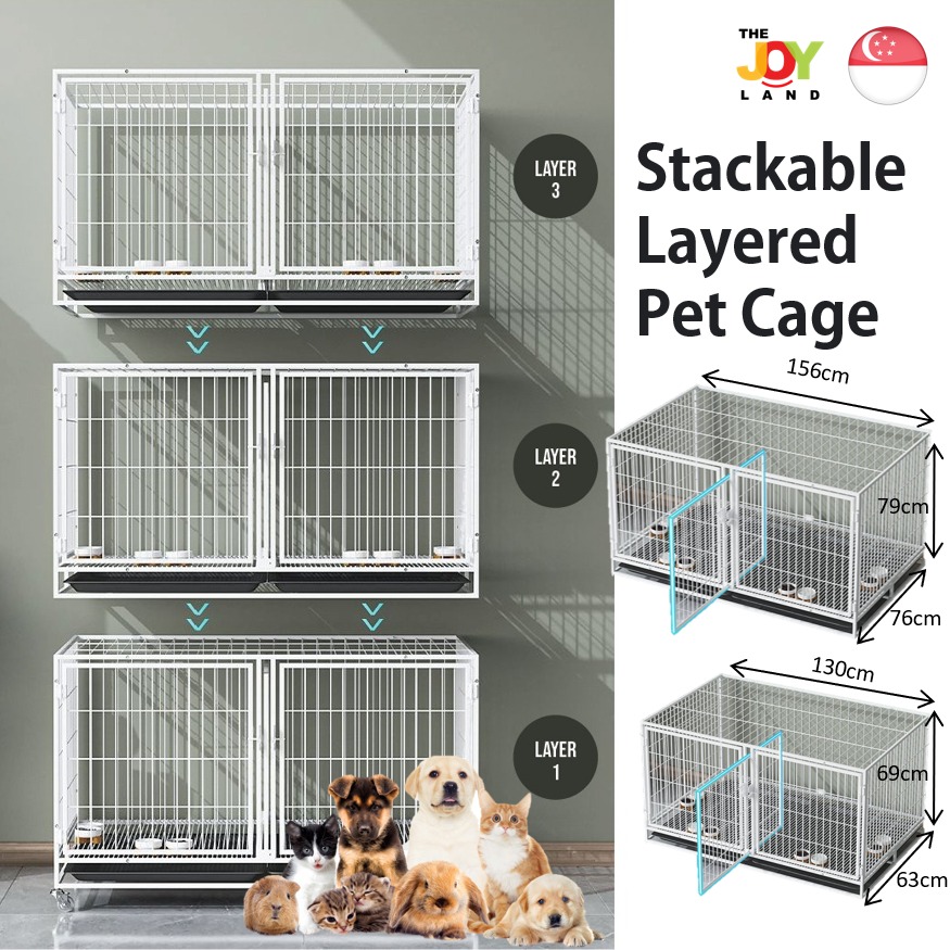 [SG Ready Stock] Layered Pet Cage Stackable Cage Breeding Cage Modular ...