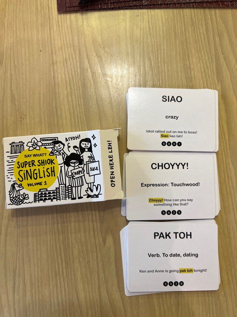 Singlish learning cards, Hobbies & Toys, Toys & Games on Carousell