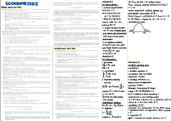 SMU Introduction to Econometrics Finals Cheatsheet, Hobbies & Toys, Books & Magazines ...