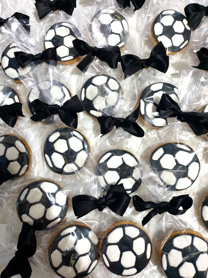 Soccer Ball Icing Cookies, Food & Drinks, Homemade Bakes on Carousell