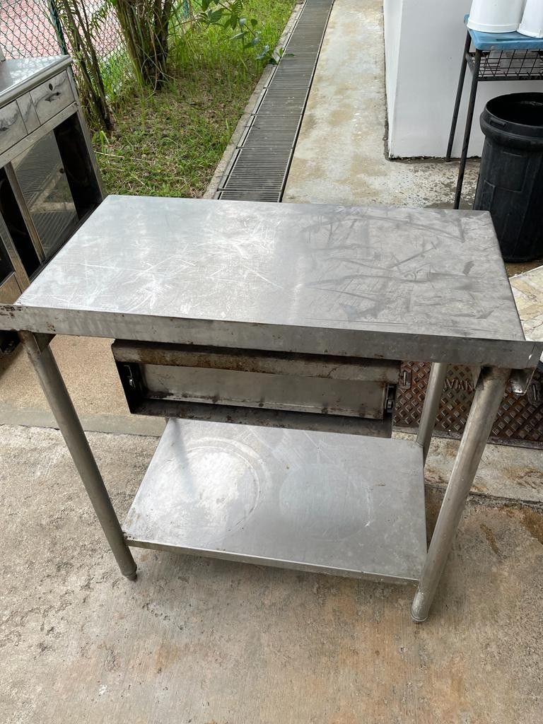 Stainless steel table/rack storage, Furniture & Home Living ...
