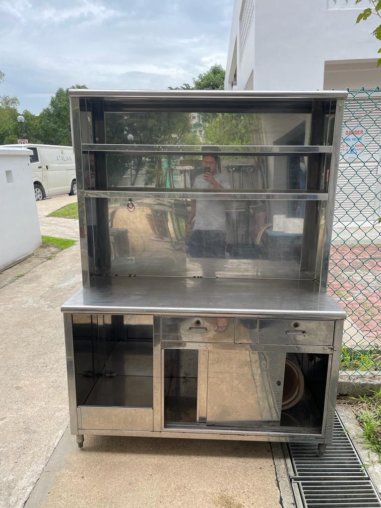 Stainless steel table/rack storage, Furniture & Home Living ...