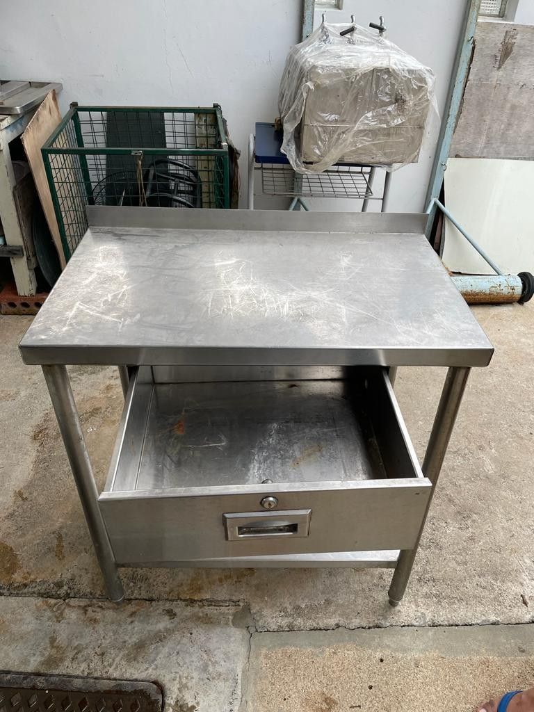 Stainless steel table/rack storage, Furniture & Home Living ...