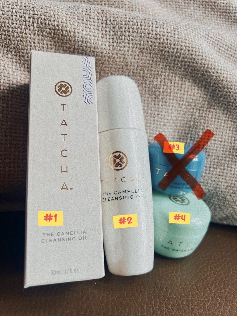 Tatcha Skincare Sample - Camellia Cleansing Oil / Water Cream / Indigo ...