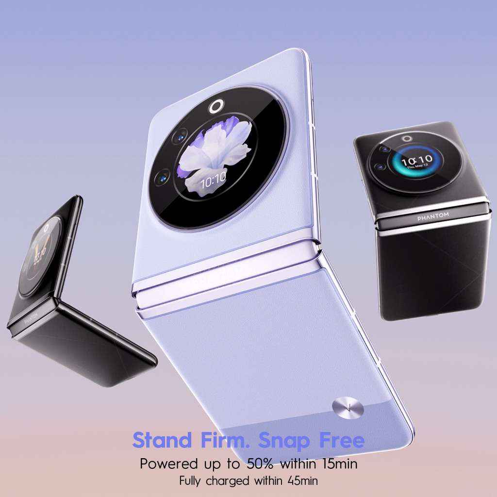 Tecno Phantom V Flip 5G (16+256) Extended - MTK D8050 - 45W Fast Charge ...