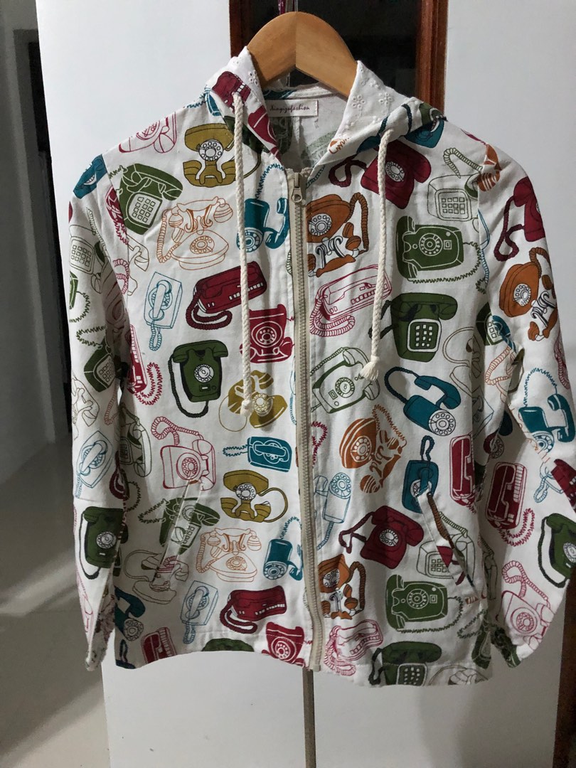 Telephone Design Jacket, Women's Fashion, Coats, Jackets and Outerwear ...