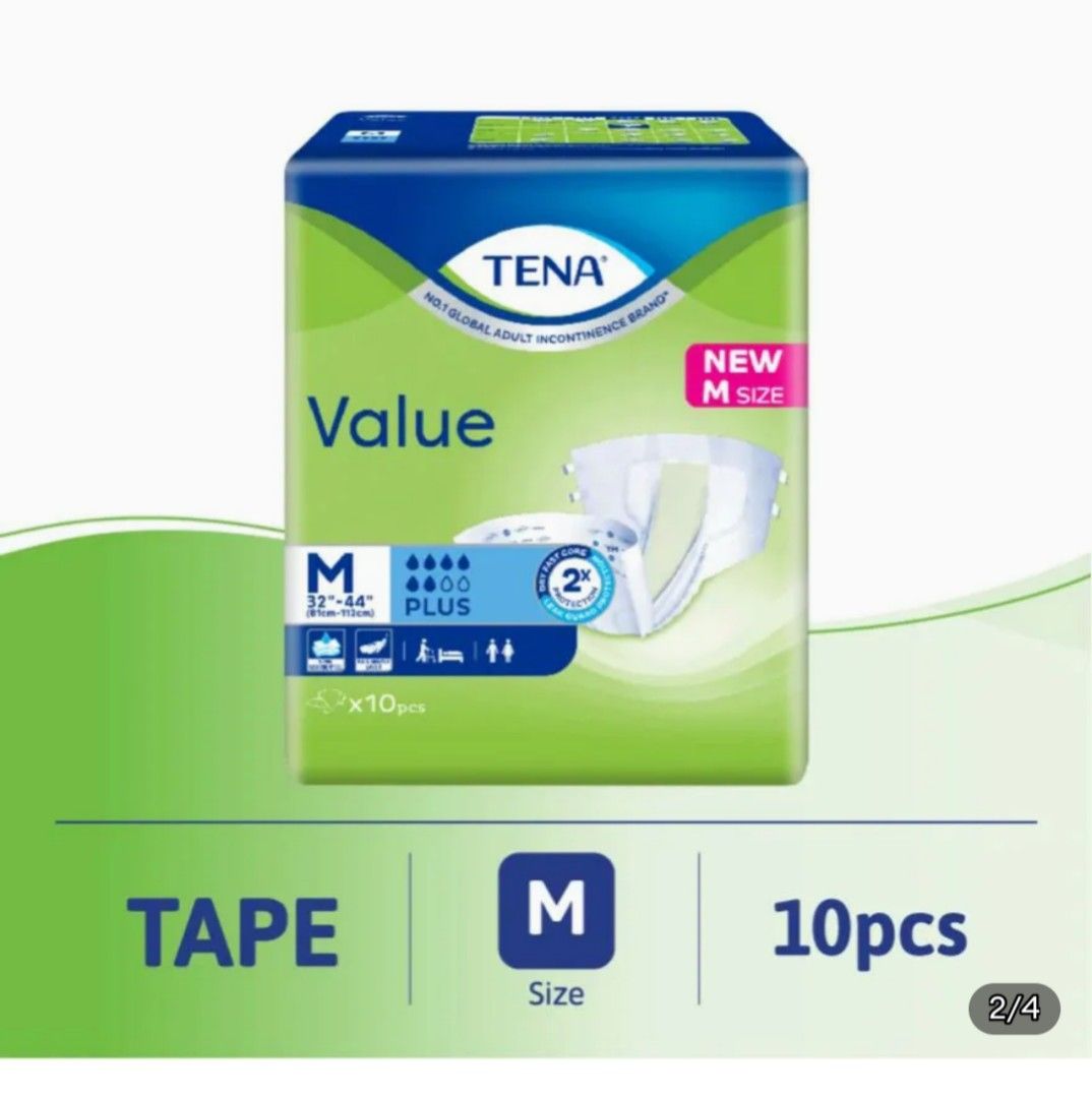 Tena Diapers, 1 carton 80pc $50, M size, Health & Nutrition, Assistive & Rehabilatory Aids ...