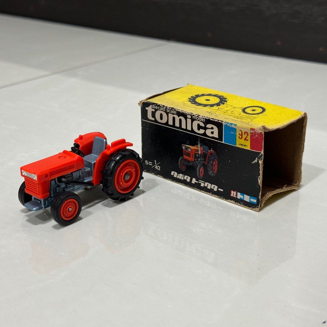 Tomica Made in Japan #59 Hitachi DH321 Dump Car, #92 Kubota Tractor ...