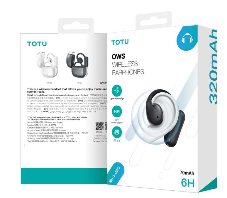 Totu Bone Conduction OWS wireless Earphone/ Open - ear design BE-3-OWS ...