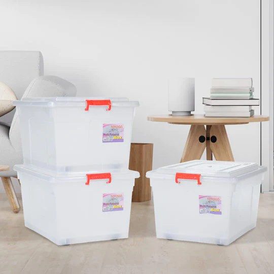 Toyogo Storage Box W/Wheels 54L, Furniture & Home Living, Home ...