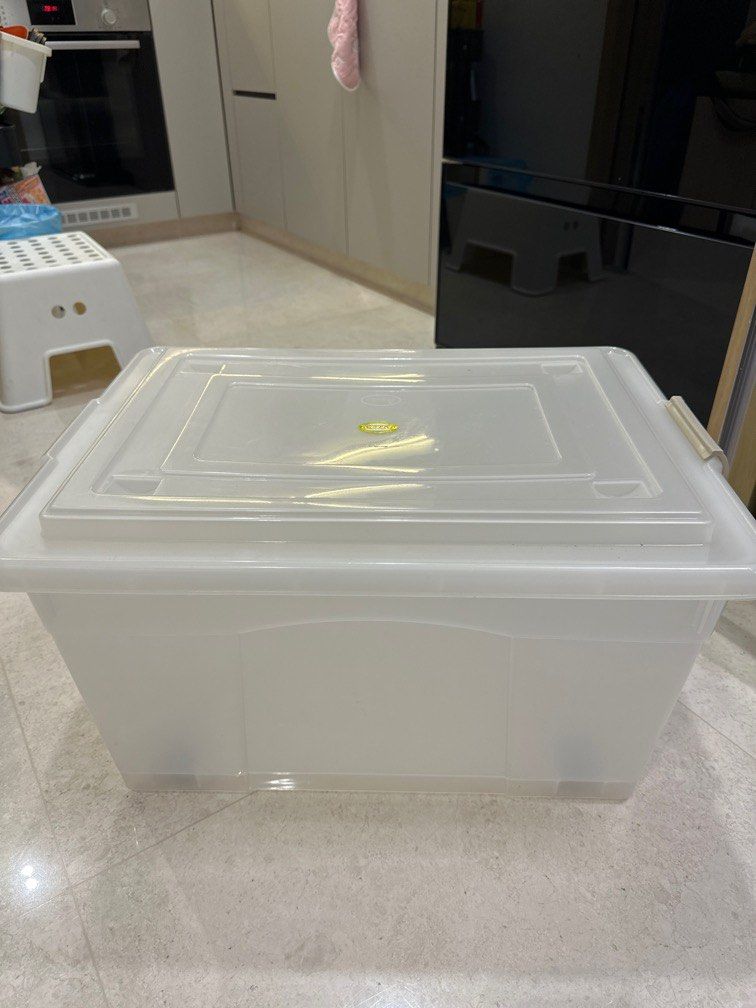Toyogo Storage Box W/Wheels 54L, Furniture & Home Living, Home ...