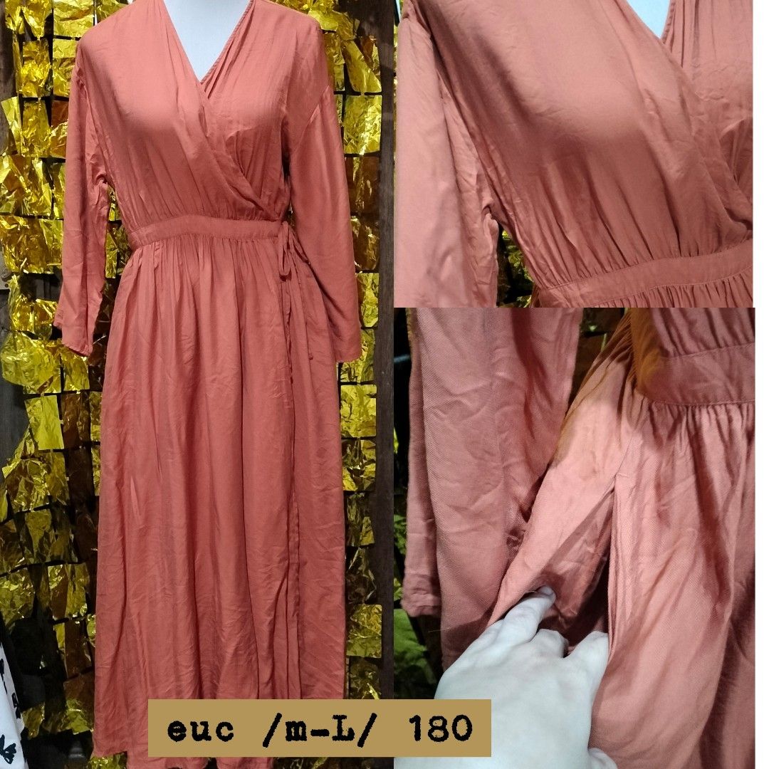 UNIQLO WRAP AROUND MAXI DRESS, Women's Fashion, Dresses & Sets, Dresses ...