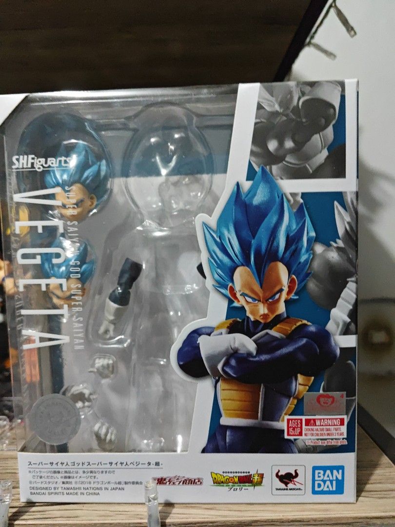 Vegeta sh figuarts ssgss super saiyan god blue, Hobbies & Toys, Toys & Games on Carousell