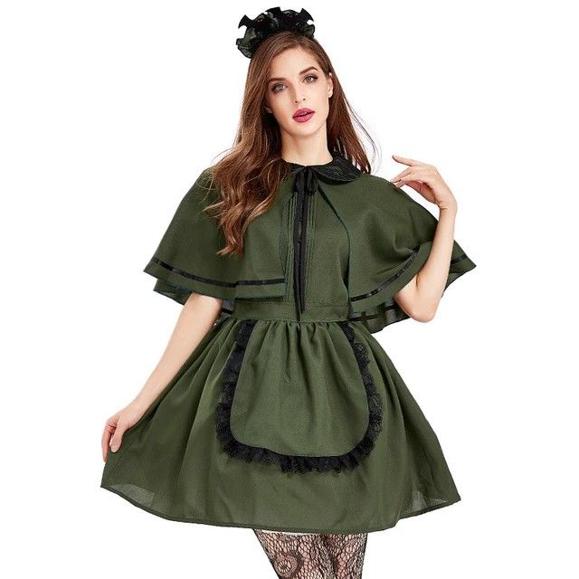Vintage Women Evil Castle Maid Cosplay Female Costume, Fesyen Wanita ...