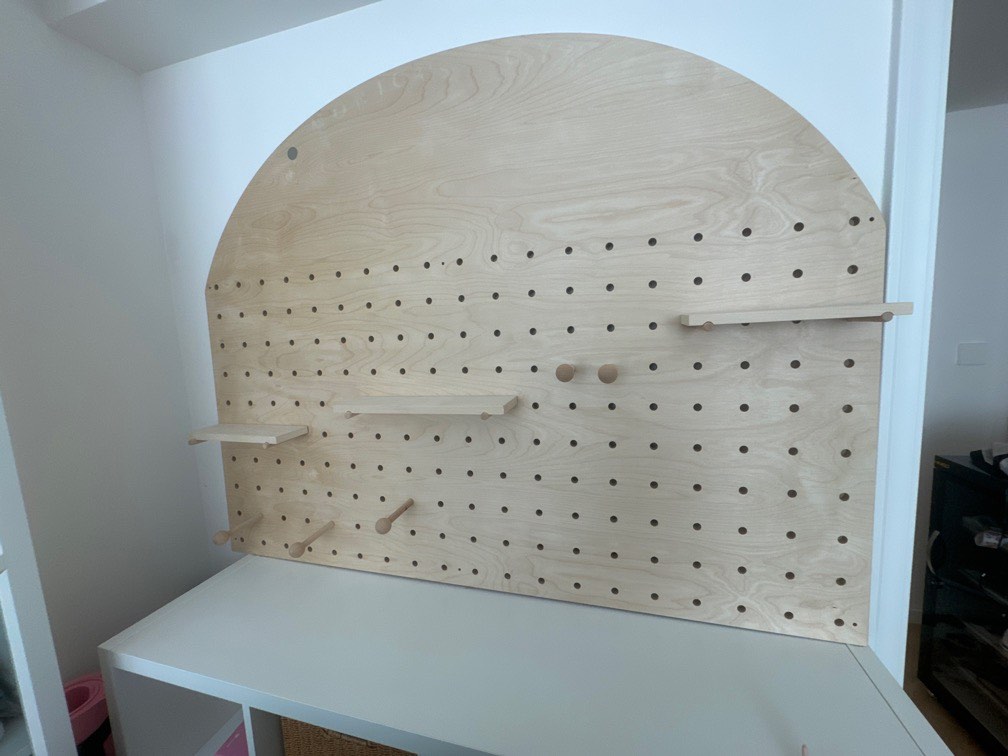 white oka solid wood perforated board, Furniture & Home Living, Home ...