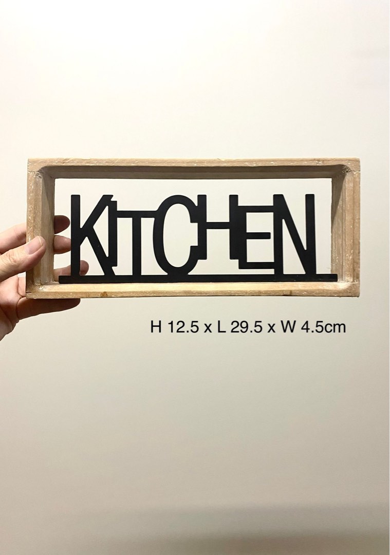 Wooden frame kitchen signage plaque, Furniture & Home Living, Home ...