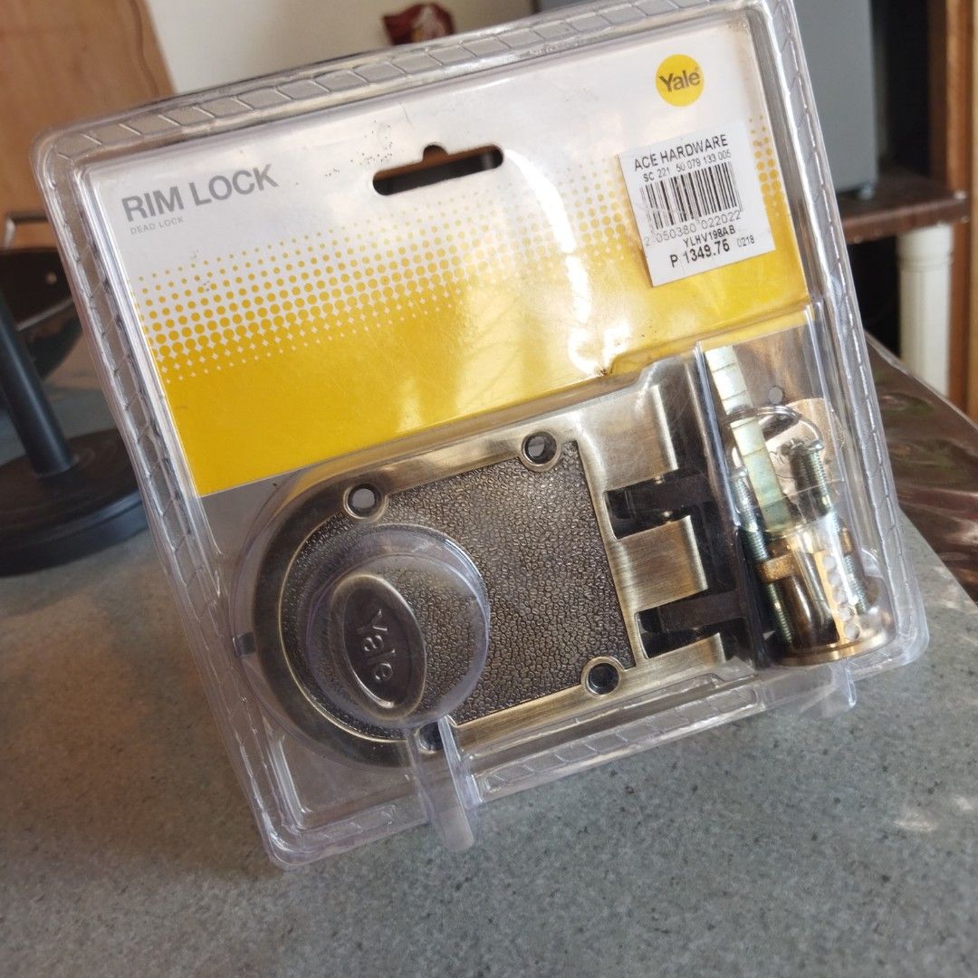 YALE RIM LOCK V198AB, Furniture & Home Living, Security & Locks, Locks ...