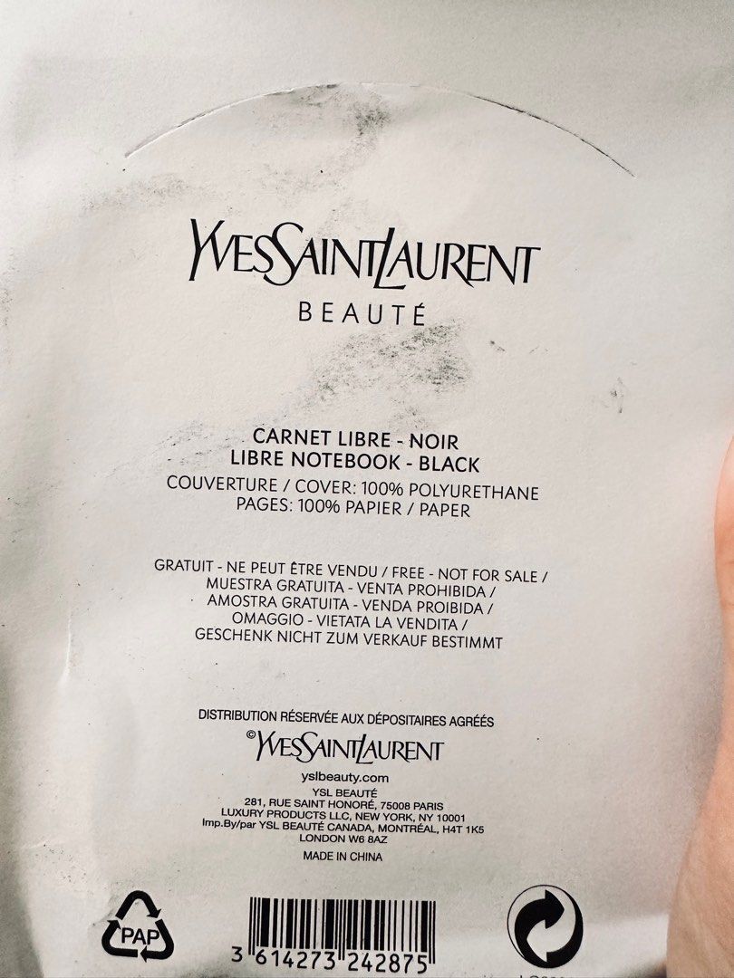 YSL Libre Notebook - Black, Luxury, Accessories on Carousell