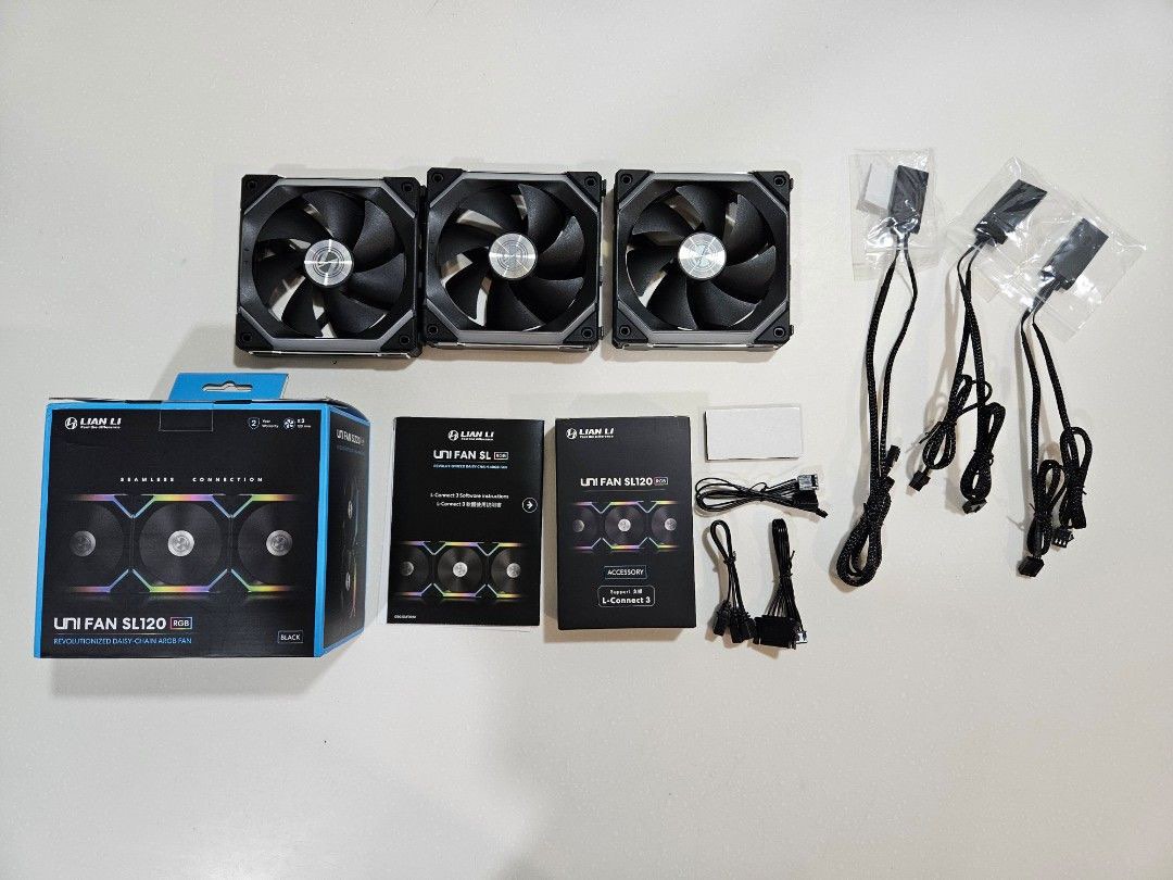 10x Lian Li Unifan SL120 V1 Computer Desktop RGB Gaming Cooling Fan ...