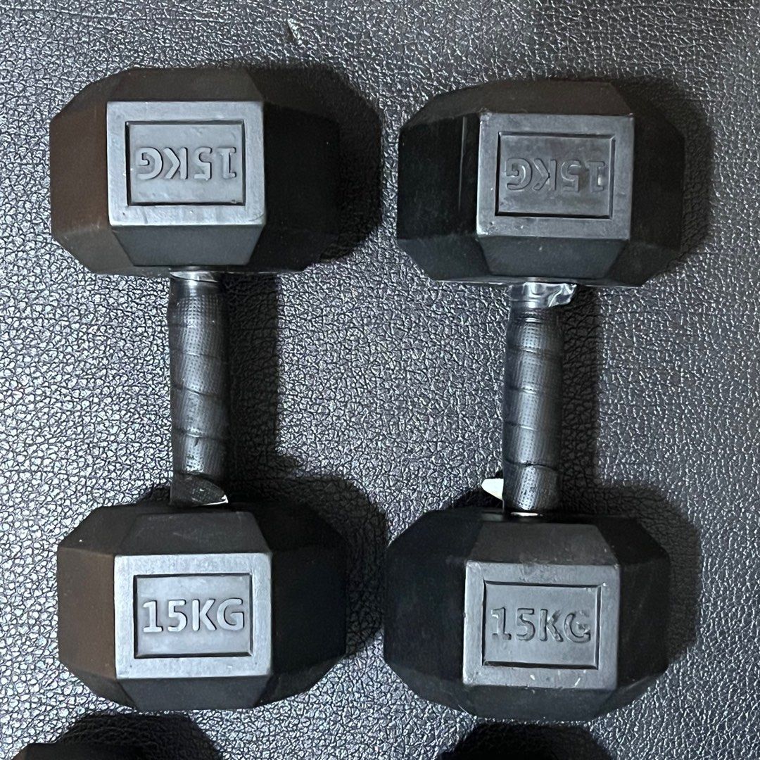 12.5kg 15kg 17kg dumbbell gym mat bench, Sports Equipment, Exercise & Fitness, Weights ...