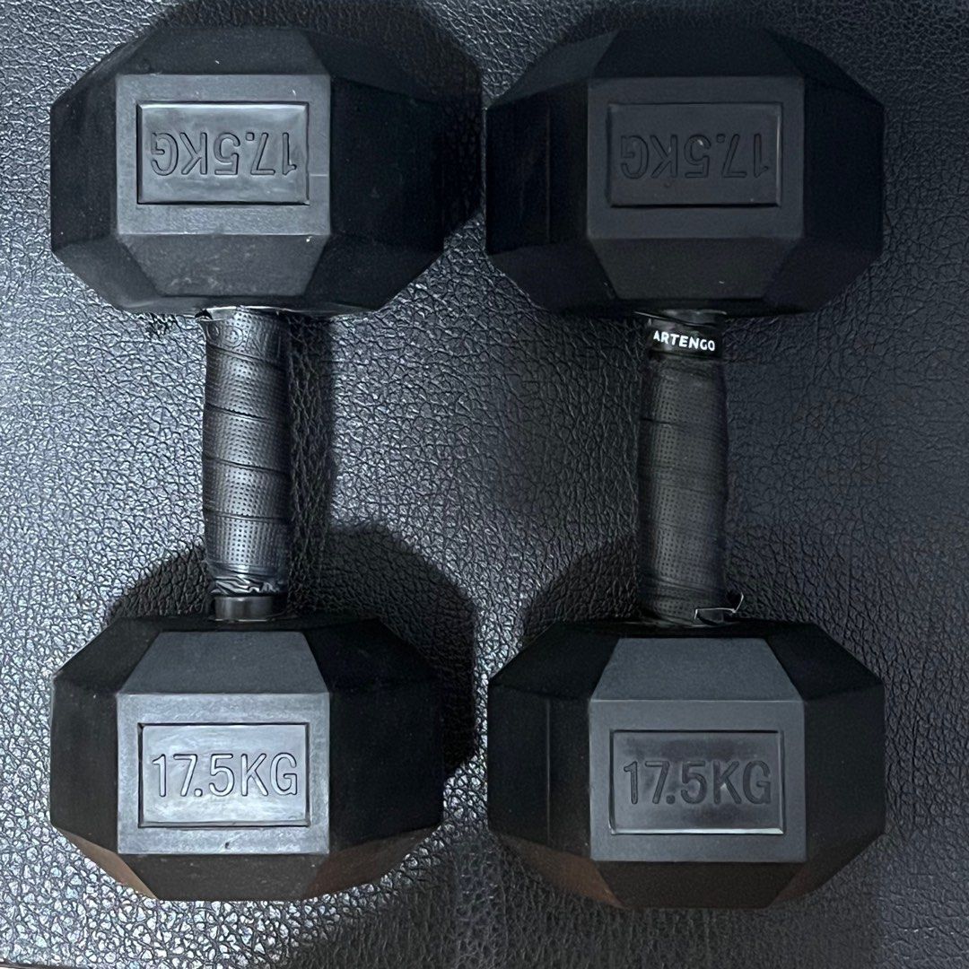 12.5kg 15kg 17kg dumbbell gym mat bench, Sports Equipment, Exercise & Fitness, Weights ...