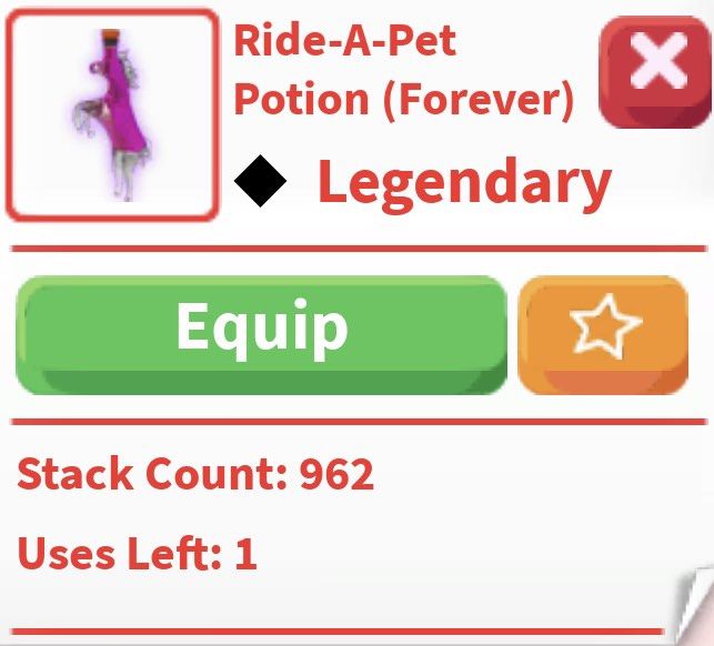 $1 per Ride Potion Adopt me Roblox, Video Gaming, Gaming Accessories ...