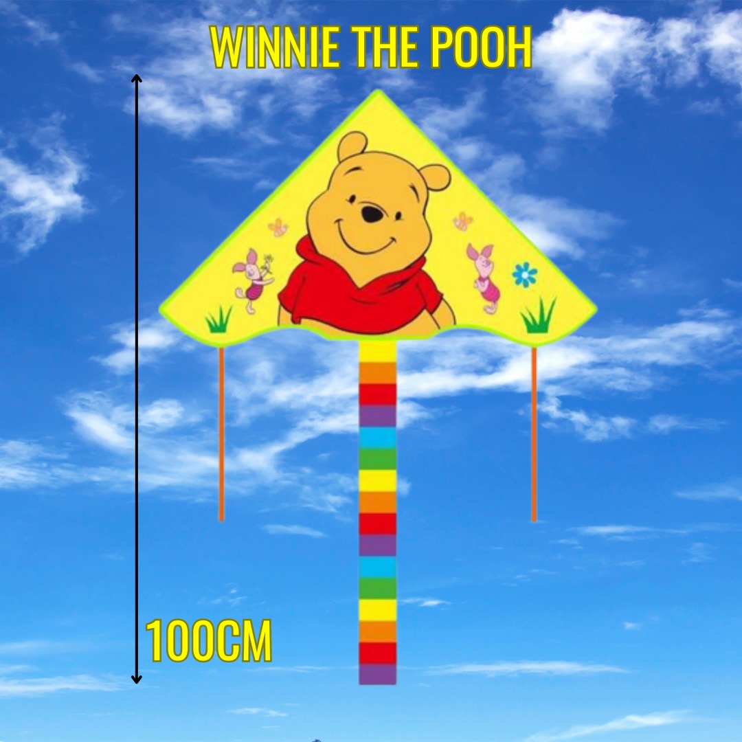 1m Rainbow Tail Triangle Kites Winnie The Pooh, Hobbies & Toys, Toys ...