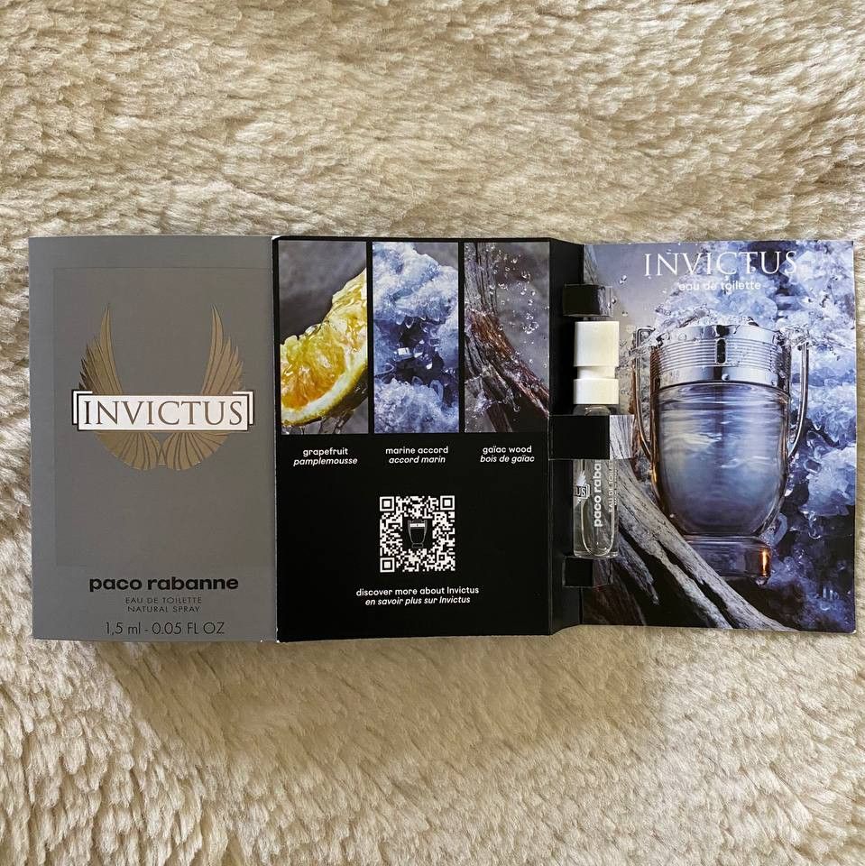 [3 Vial] Paco Rabanne Invictus EDT 1.5ml each Vial Sample Fragrance ...