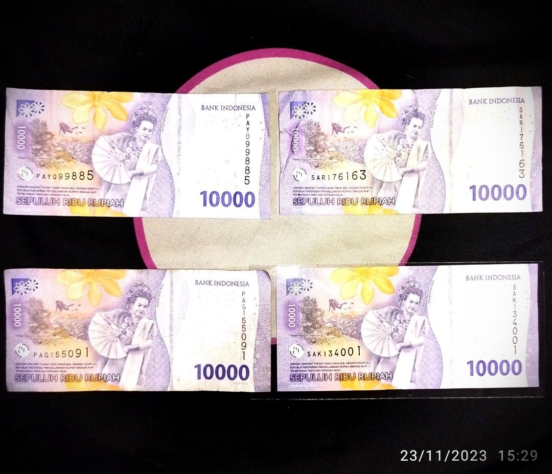 4 Uang kertas 10000 RI Nama nama bagus, Antik, Uang Lama di Carousell