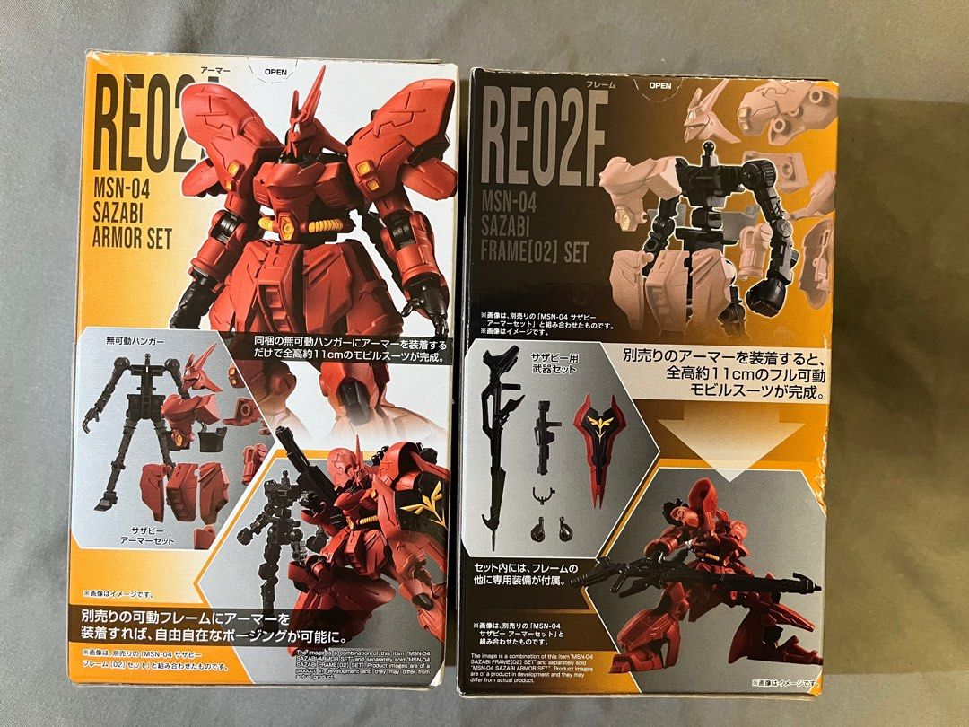 [全新] Bandai Gundam GFrame FA RE02A + RE02F MZN-04 Sazabi set (高達模型 / HG ...