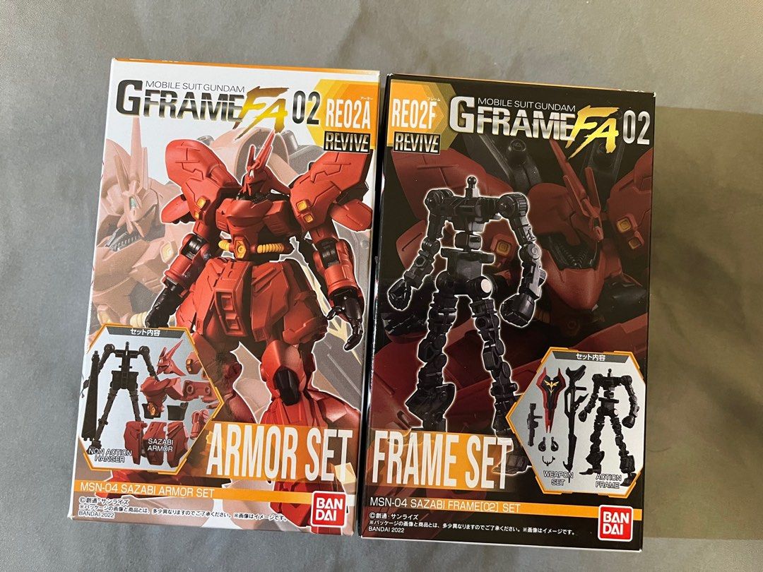 [全新] Bandai Gundam GFrame FA RE02A + RE02F MZN-04 Sazabi set (高達模型 / HG ...