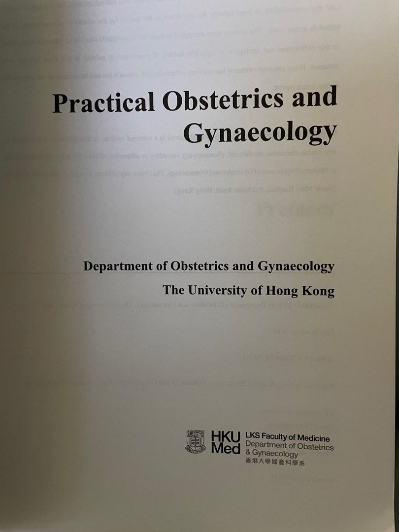 全新 Practical obstetrics and Gynaecology The University of Hong Kong LKS Faculty of Medicine O&G ...