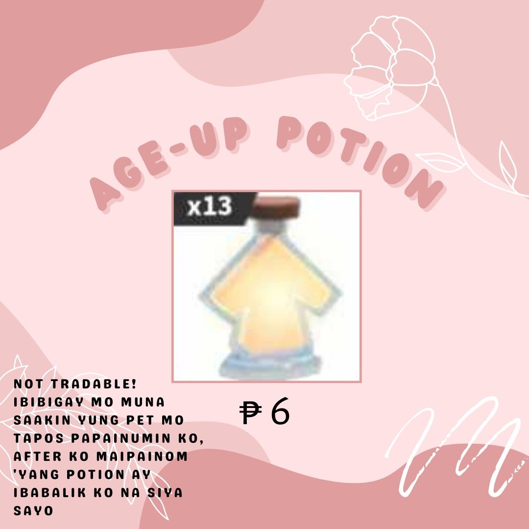 AGE-Up Potion| Adopt Me, Video Gaming, Gaming Accessories, In-Game ...