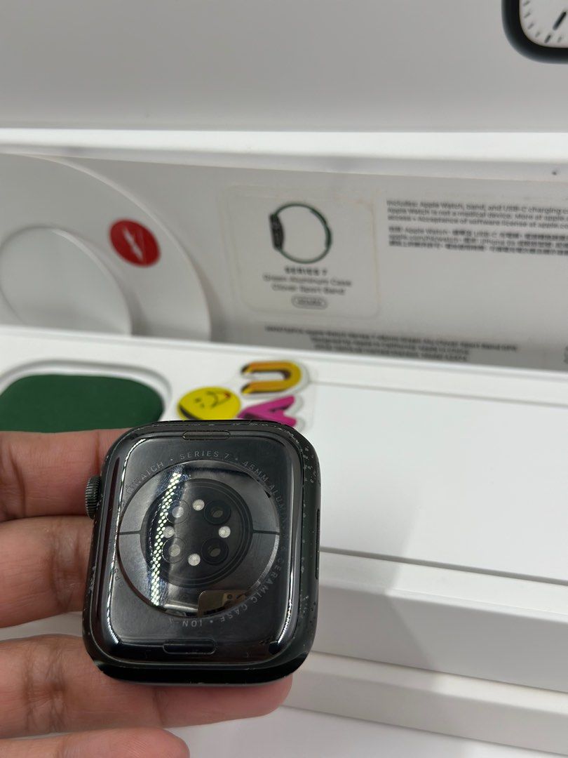 Apple iWatch Series7 45MM GPS Aluminum Green Clover Sport Band Complete ...