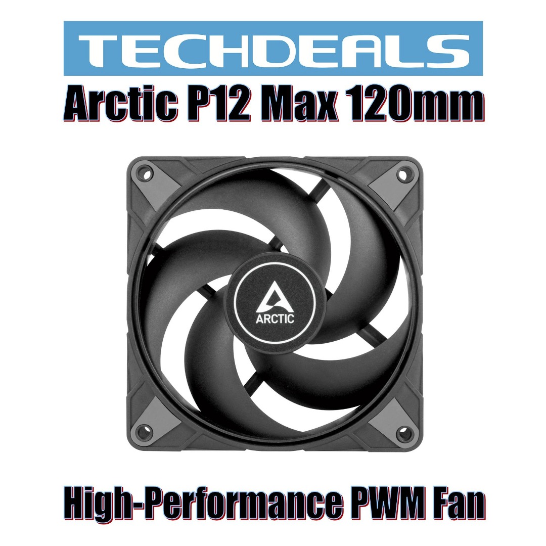 Arctic P12 Max 120mm High-Performance PWM Fan Black | White, Computers ...