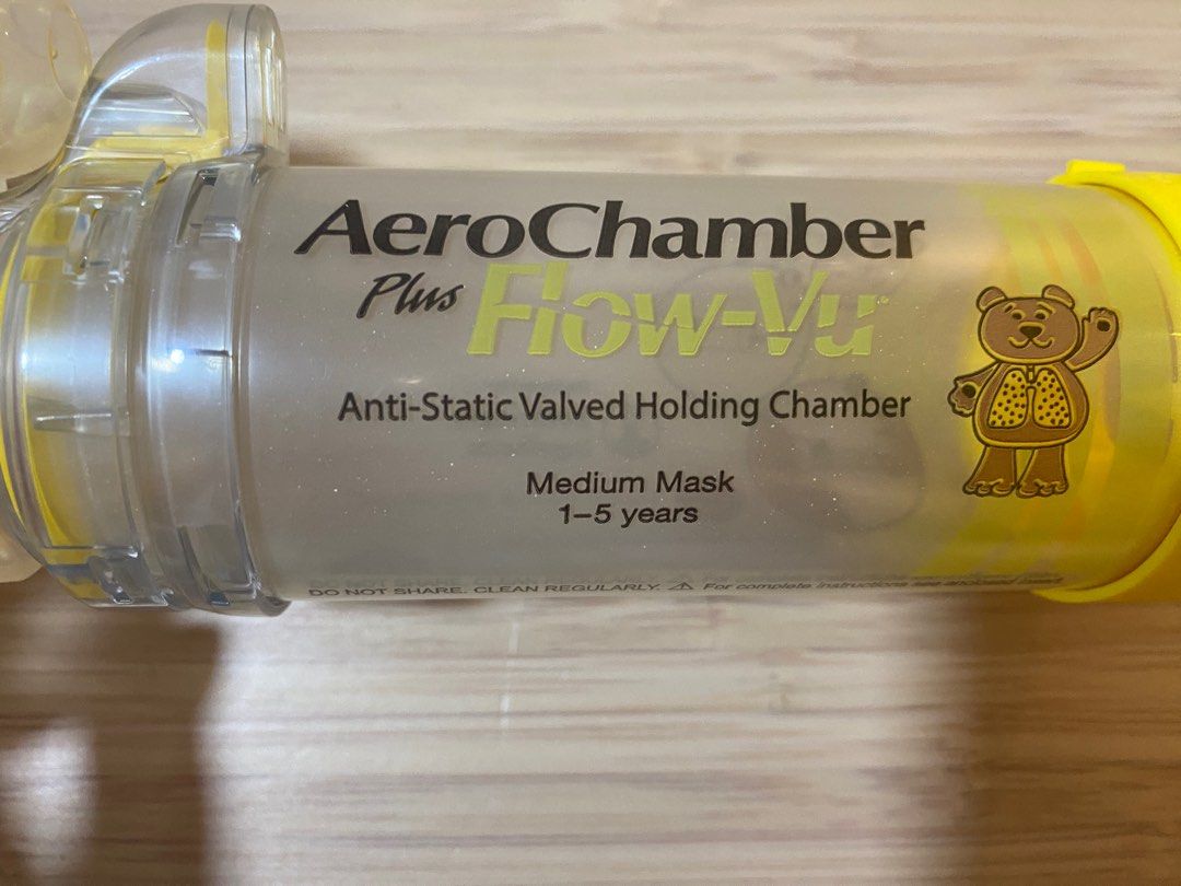 Asthma Inhaler AeroChamber Plus Flow-Vu Medium Mask (1-5 years) Anti ...