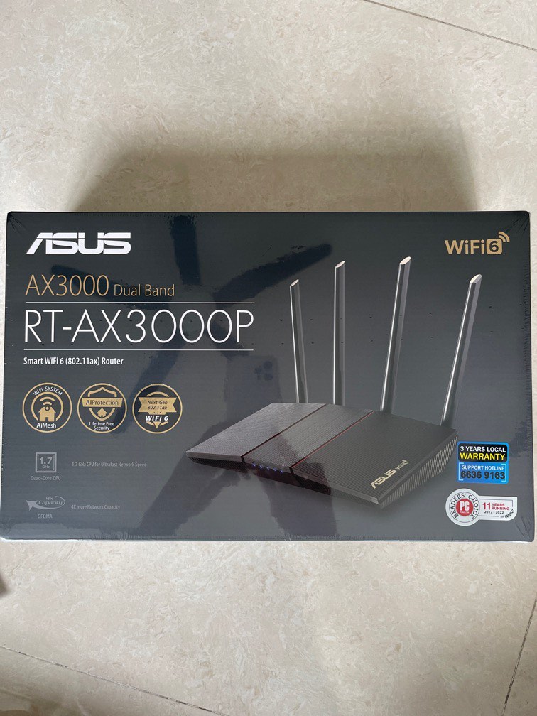 Asus AX3000 dual band router, Computers & Tech, Parts & Accessories ...